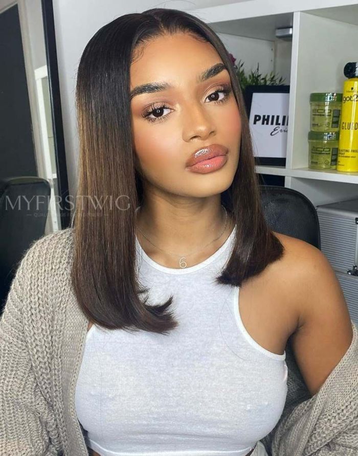 14-20 Inch Ombre Brown Bob 4 In 1 Pre Everything Glueless Wigs - BFB02 – MyFirstWig CA