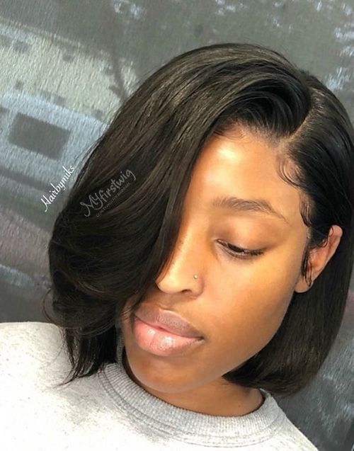 Aisha– Human Hair Short Bob Lace Front Wig - LFB025 – MyFirstWig CA